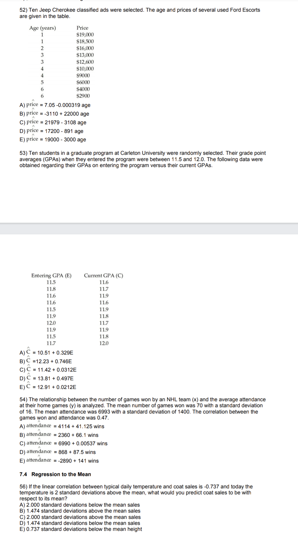Solved Chapter 7 Linear Regression 7.1 Least-Squares: The | Chegg.com