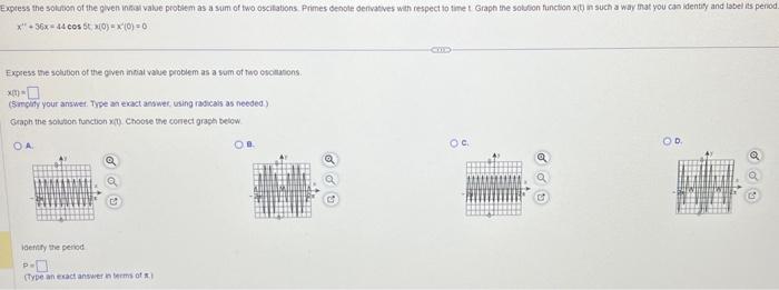 Solved Express the solution of the given initial value | Chegg.com