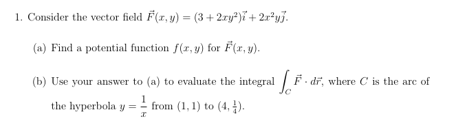 Solved Consider the vector field | Chegg.com