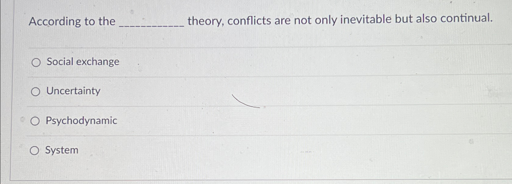 Solved According to the theory, conflicts are not only | Chegg.com