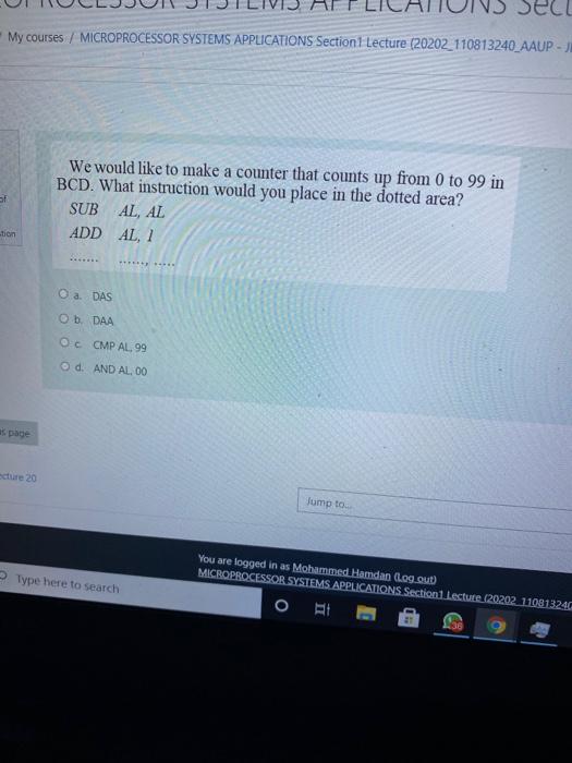 Solved My courses / MICROPROCESSOR SYSTEMS APPLICATIONS | Chegg.com