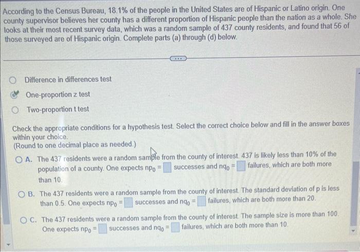 Solved According to the Census Bureau, 18.1% of the people | Chegg.com