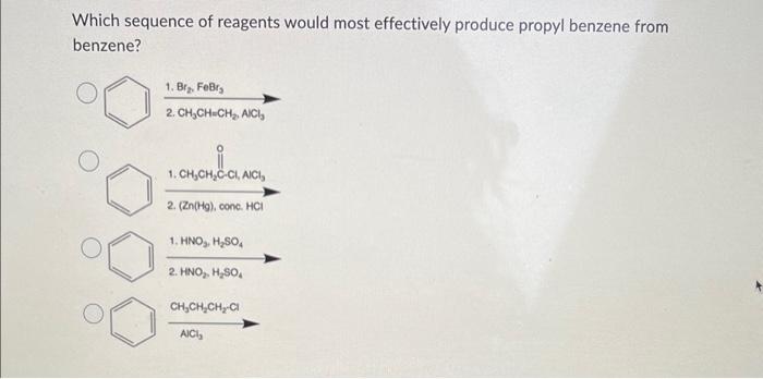 Solved Which sequence of reagents would most effectively | Chegg.com