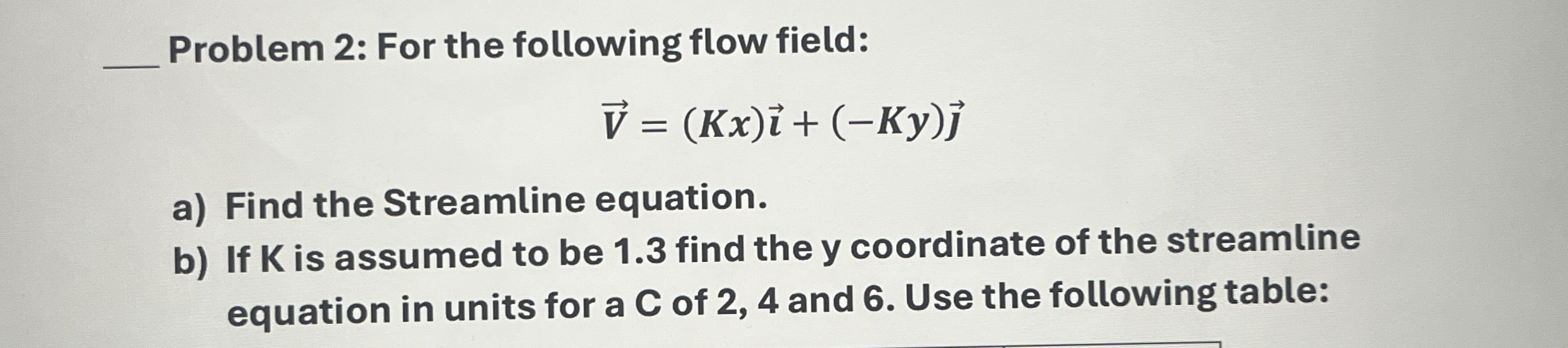 Solved Problem 2: For the following flow | Chegg.com
