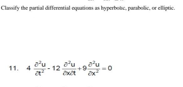 Solved Classify the partial differential equations as | Chegg.com