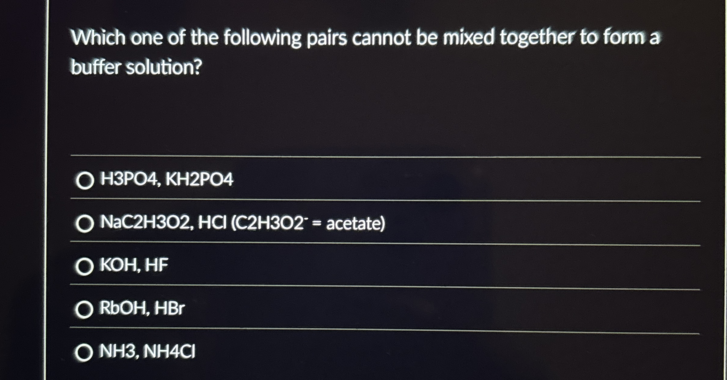 Solved Which one of the following pairs cannot be mixed | Chegg.com