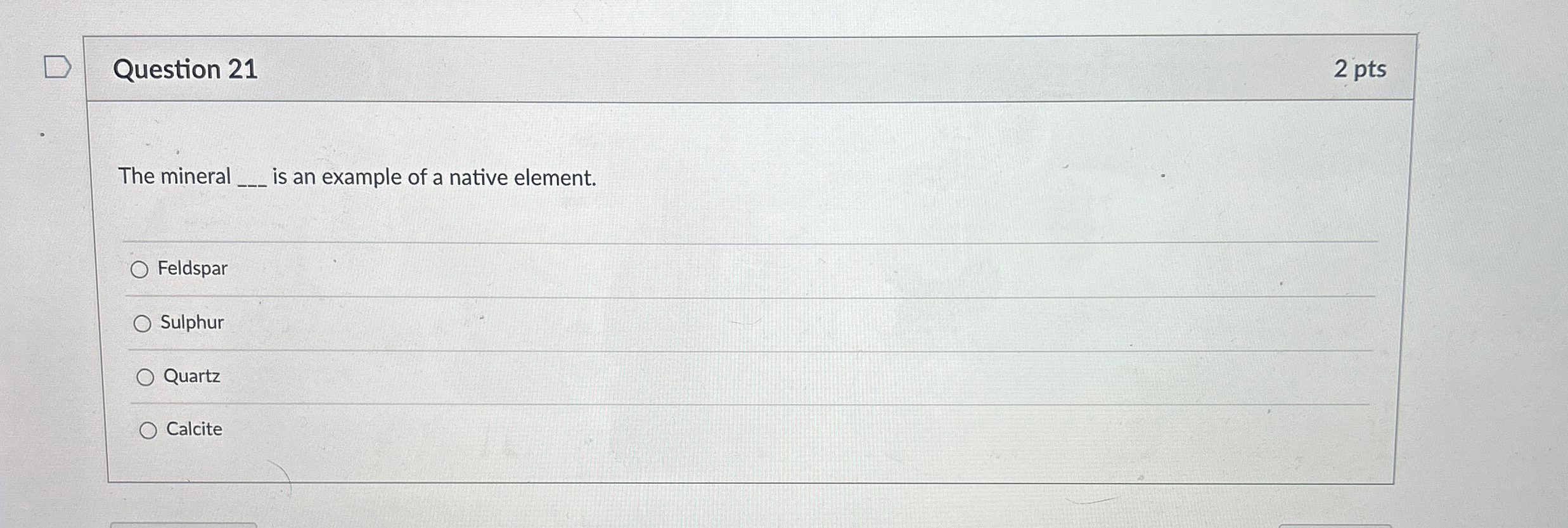 Solved Question 212 ﻿ptsThe mineral q, ﻿is an example of a | Chegg.com