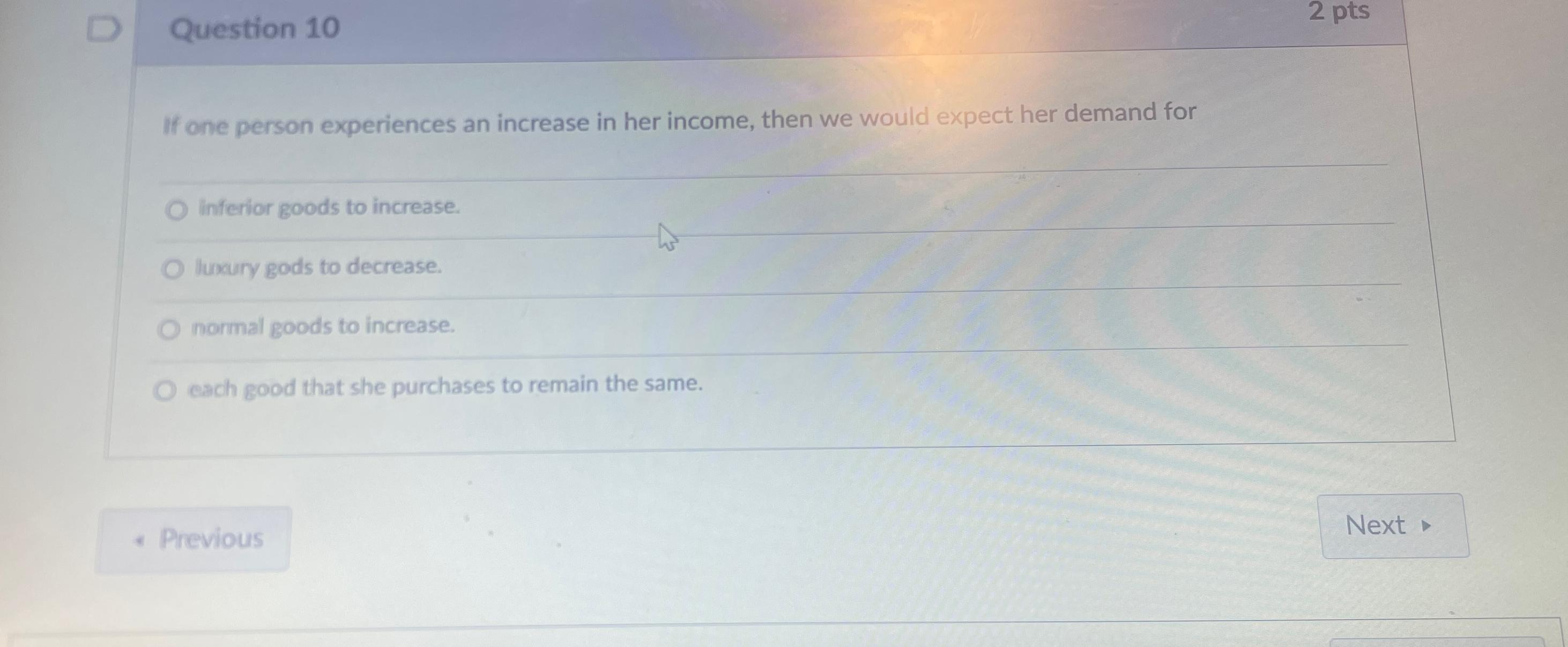 Solved Question 102 ﻿ptsIf one person experiences an | Chegg.com
