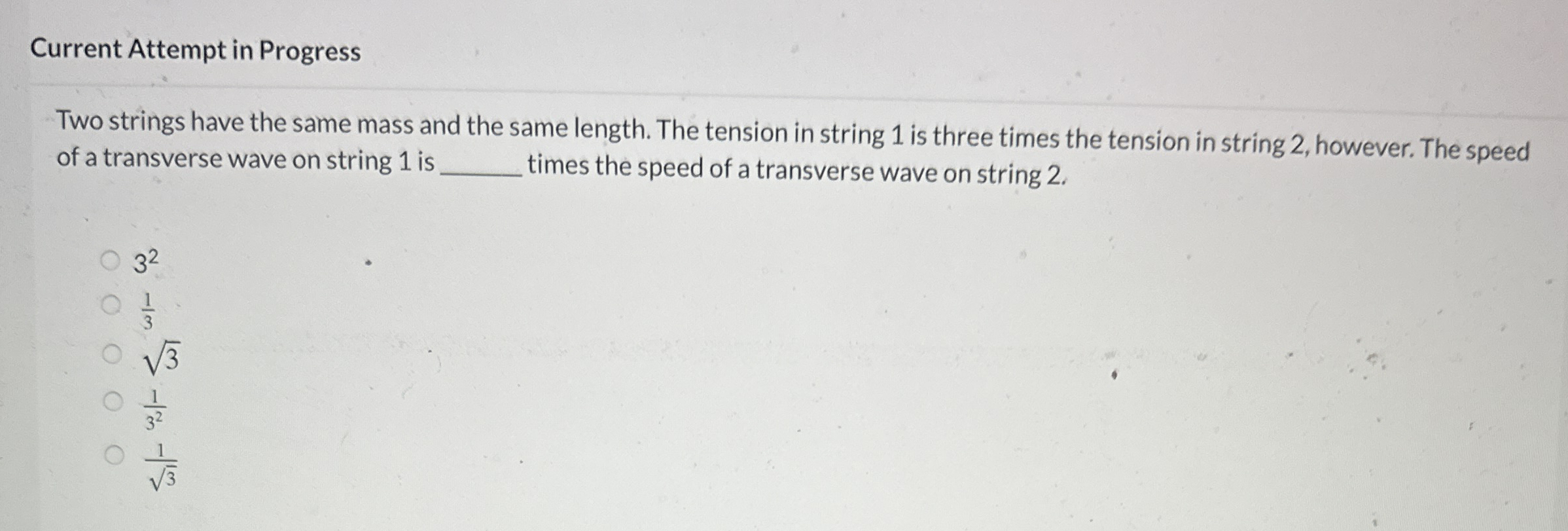 Solved Current Attempt in ProgressTwo strings have the same | Chegg.com