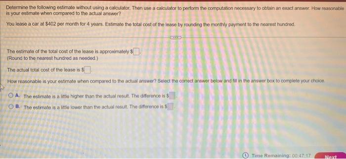 Solved Determine the following estimate without using a | Chegg.com