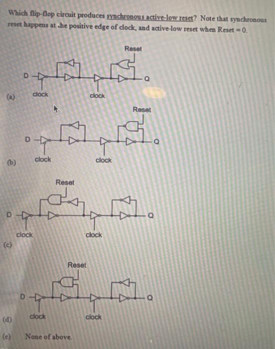 Solved Which flip-flop circuit produces synchronous | Chegg.com