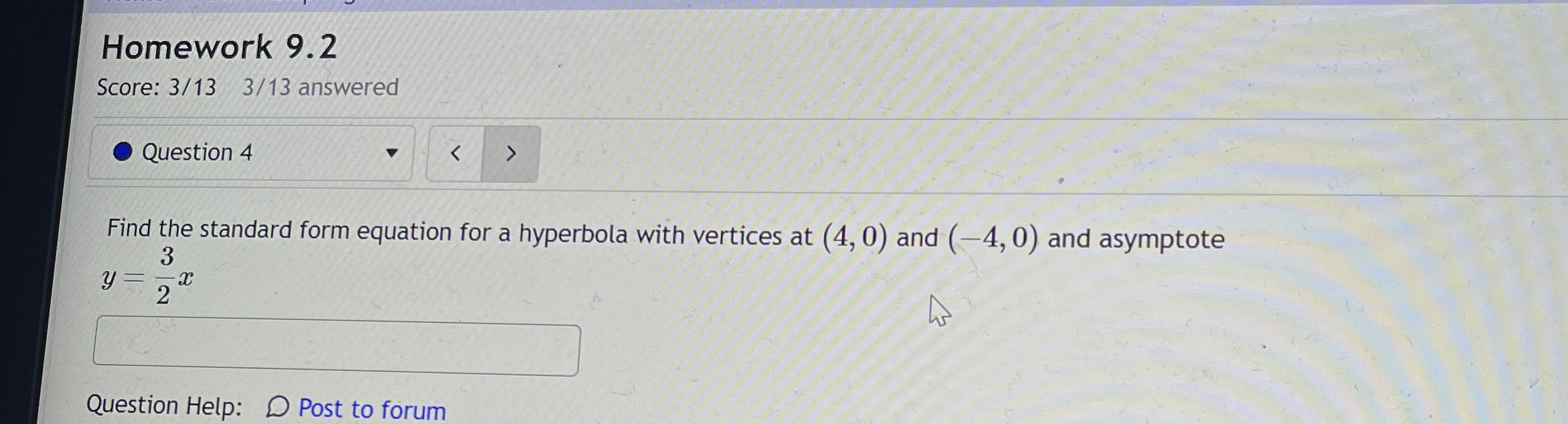 Solved Homework 9.2 ﻿Score: 3/13 313 ﻿answered Question 4 | Chegg.com