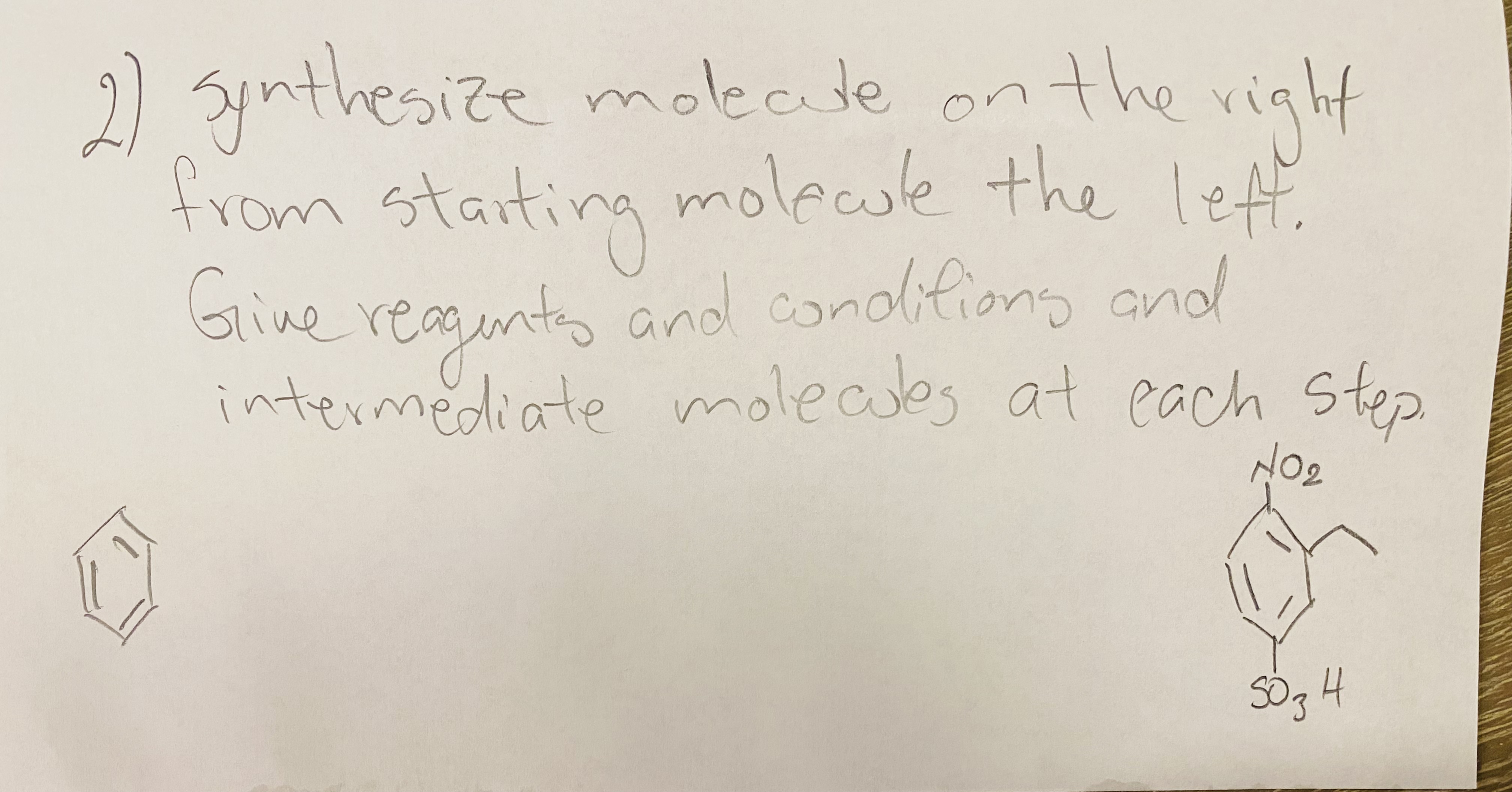 Solved 2) ﻿Synthesize molecule on the right from starting | Chegg.com