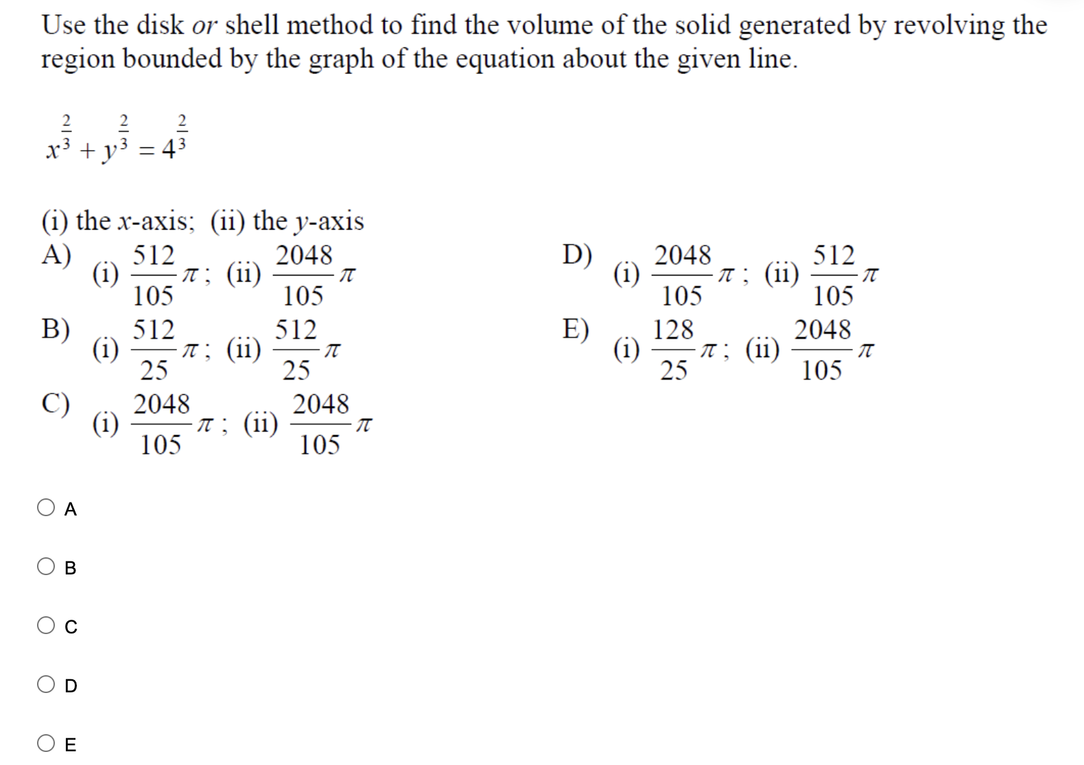 Solved Use the disk or shell method to find the volume of | Chegg.com