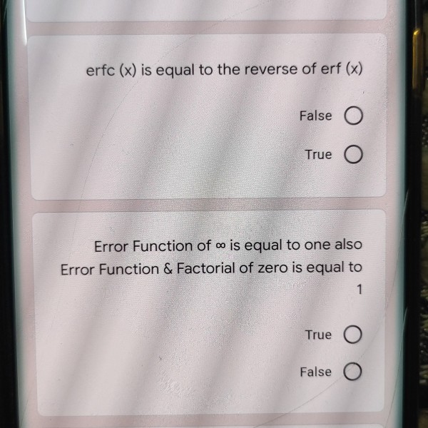 Solved erfc (x) is equal to the reverse of erf (x) False O | Chegg.com