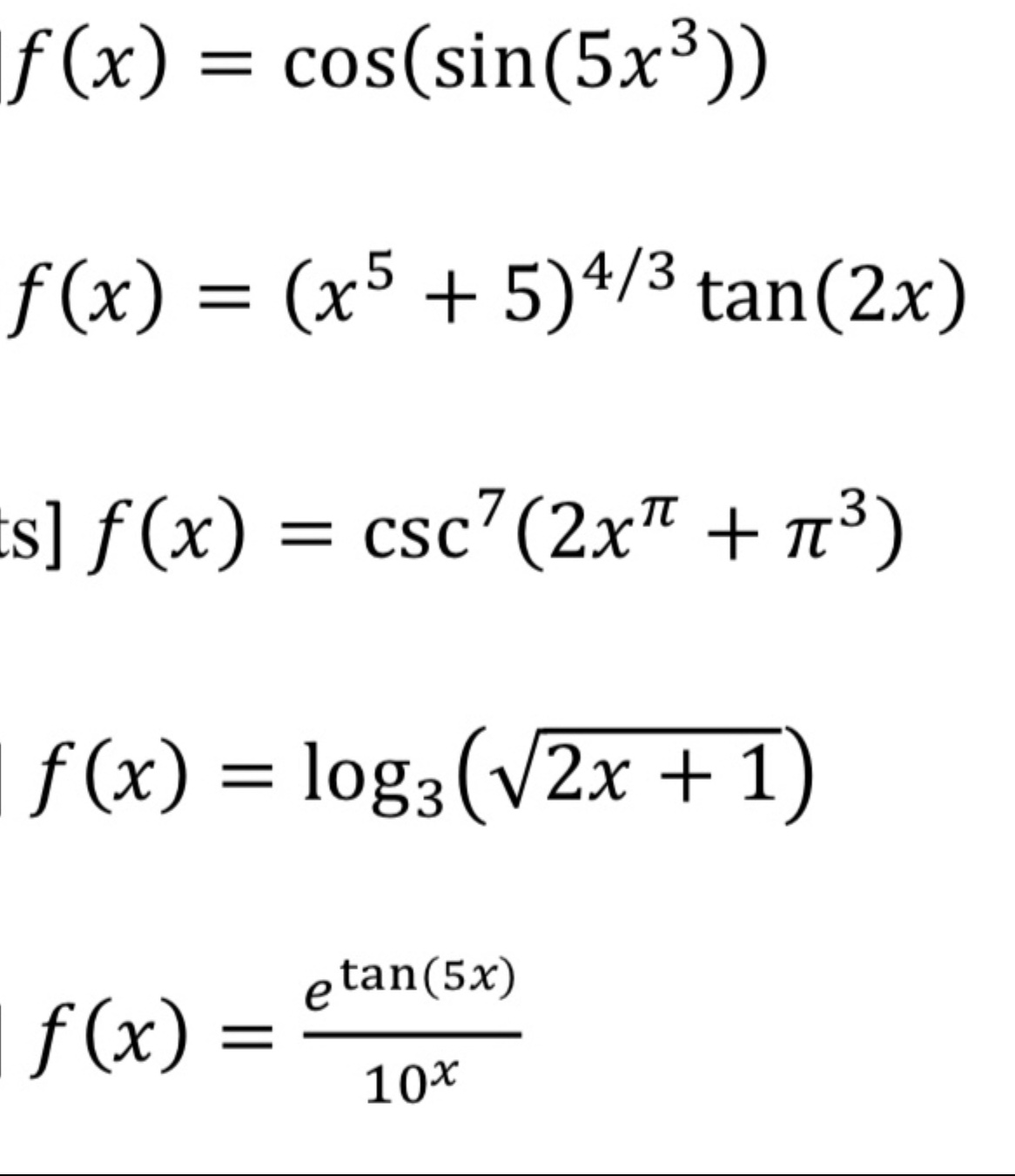 Solved find the derivative of | Chegg.com
