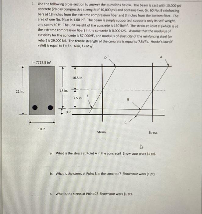 Solved 1. Use the following cross-section to answer the | Chegg.com