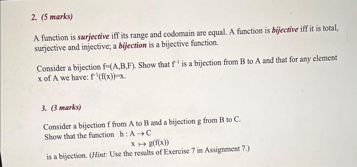 Solved A function is surjective iff its range and codomain | Chegg.com