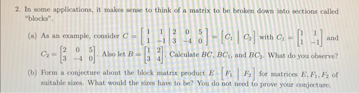 Solved 2. In some applications, it makes sense to think of a | Chegg.com