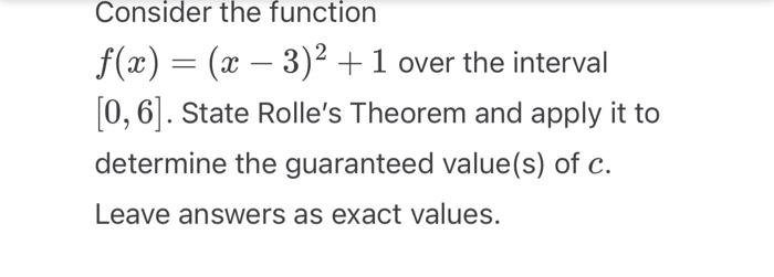 Solved Consider the function f(x)=(x−3)2+1 over the interval | Chegg.com