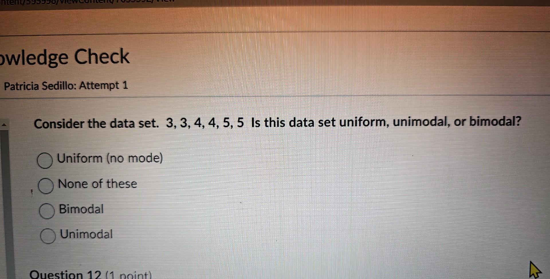 Solved Consider the data set. 3,3,4,4,5,5 Is this data set | Chegg.com