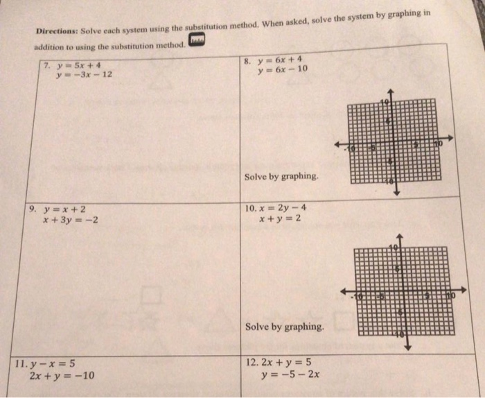 Solved ** Solve each system using the substitution method. | Chegg.com
