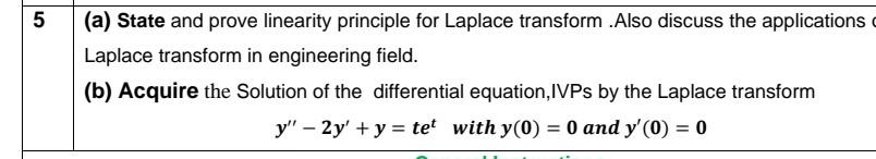 Solved 5 (a) State and prove linearity principle for Laplace | Chegg.com