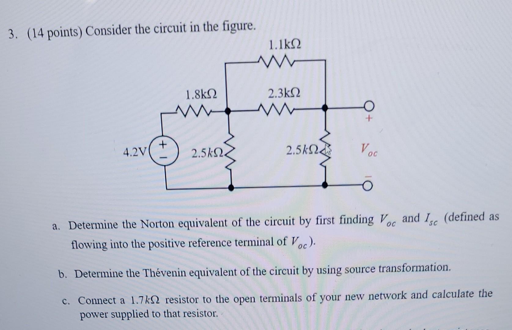 Solved 3. (14 points) Consider the circuit in the figure. a. | Chegg.com