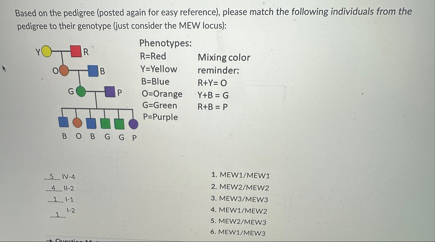Based on the pedigree (posted again for easy | Chegg.com