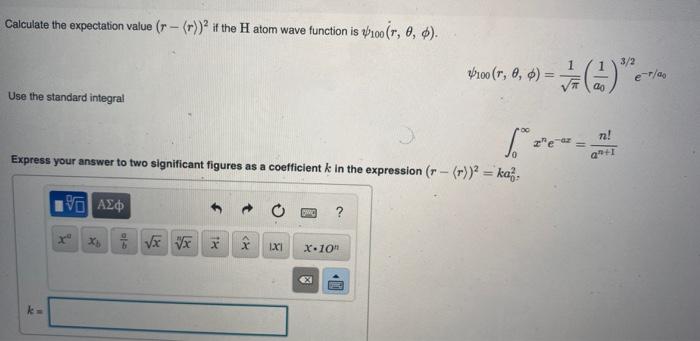 Solved Calculate The Expectation Value R R I The H