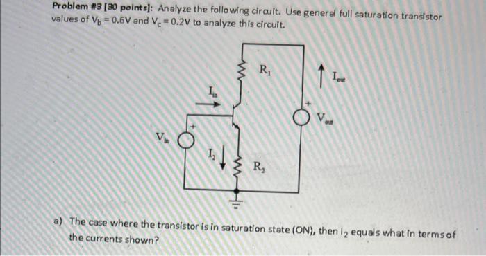 Solved Problem \#3 [30 points]: Analyze the following | Chegg.com