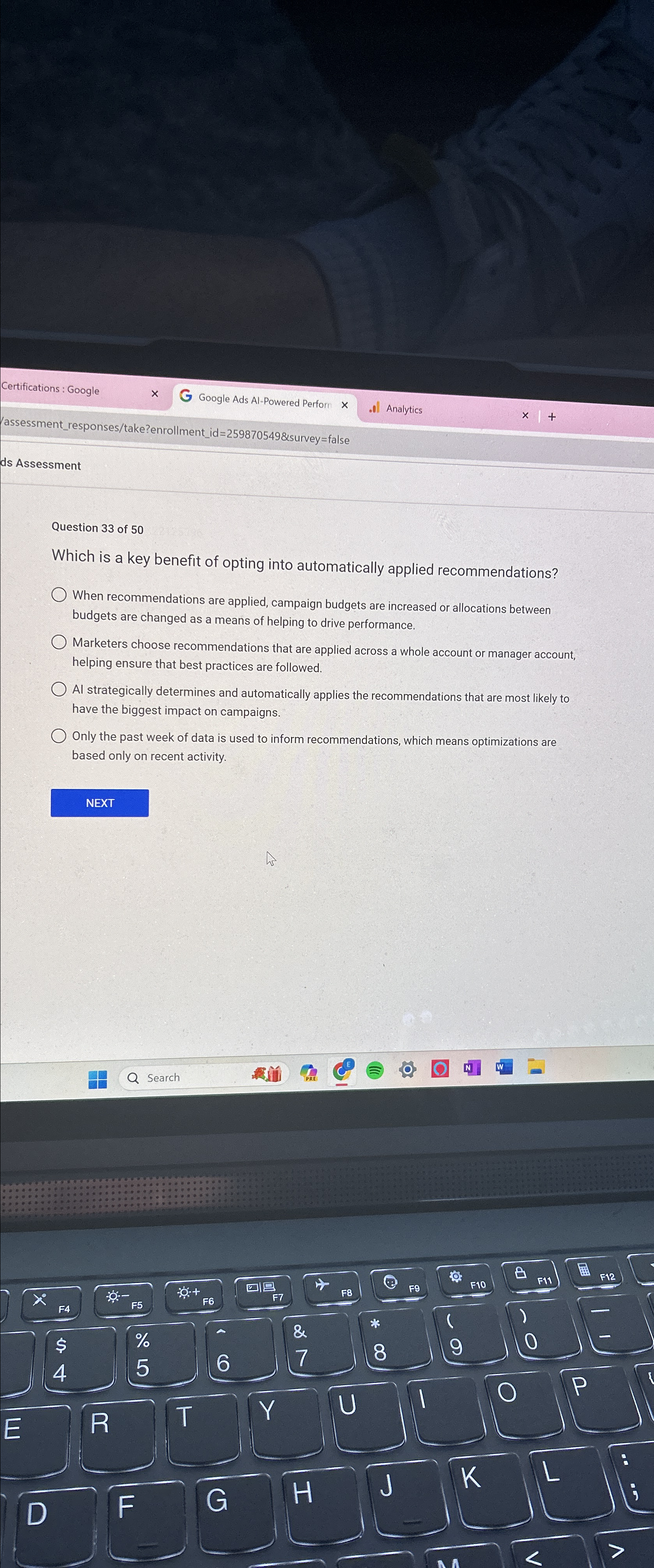 Solved Question 33 ﻿of 50Which is a key benefit of opting | Chegg.com