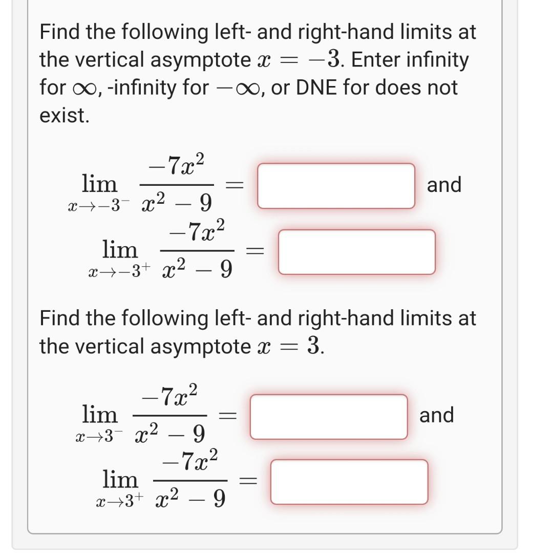 Solved Find the following left- and right-hand limits at the | Chegg.com