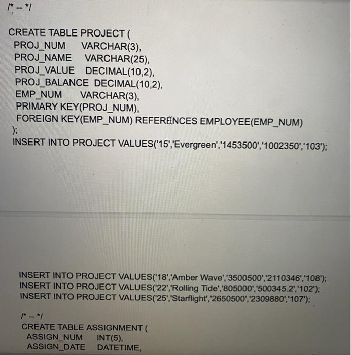 Solved CREATE TABLE JOB ( JOB CODE VARCHAR(3), | Chegg.com