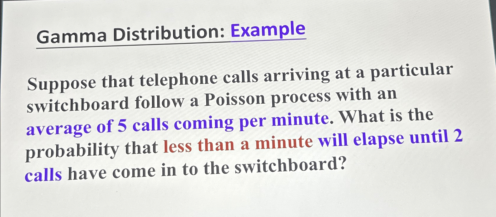 Solved Gamma Distribution: ExampleSuppose that telephone | Chegg.com