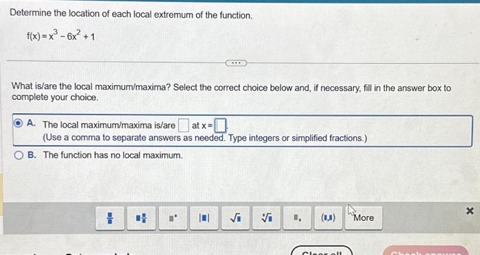 Solved Determine the location of each local extremum of the | Chegg.com