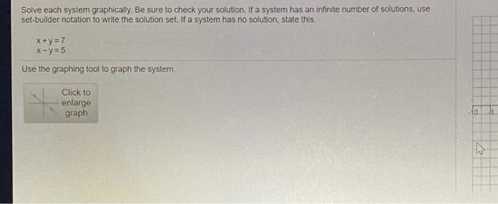 Solved Solve each system graphically, Be sure to check your | Chegg.com