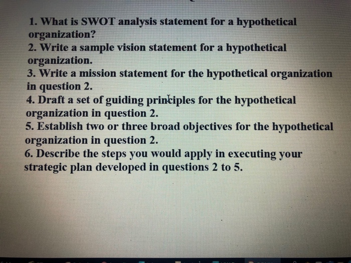 Solved 5. Establish two or three broad objectives for the | Chegg.com