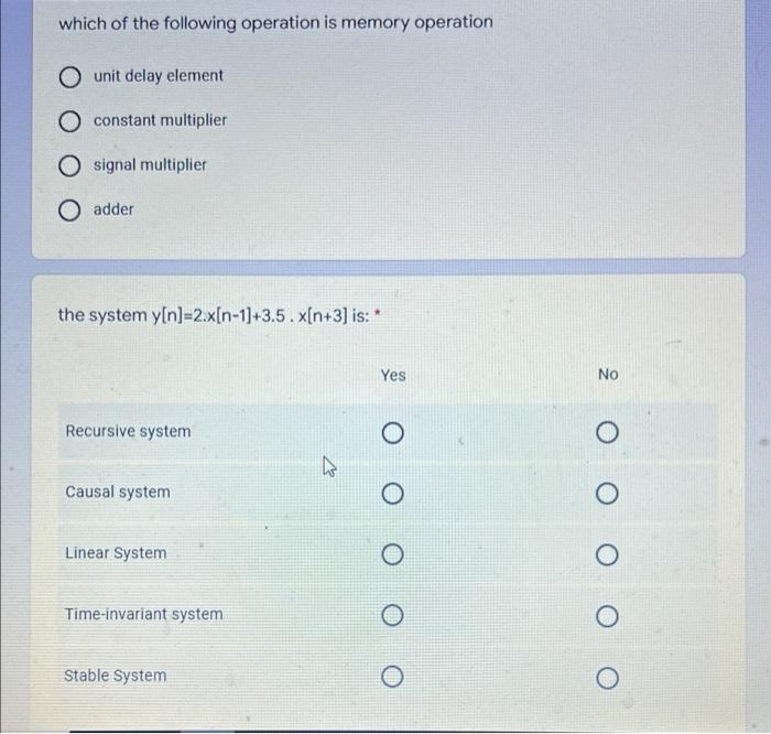 Solved which of the following operation is memory operation | Chegg.com