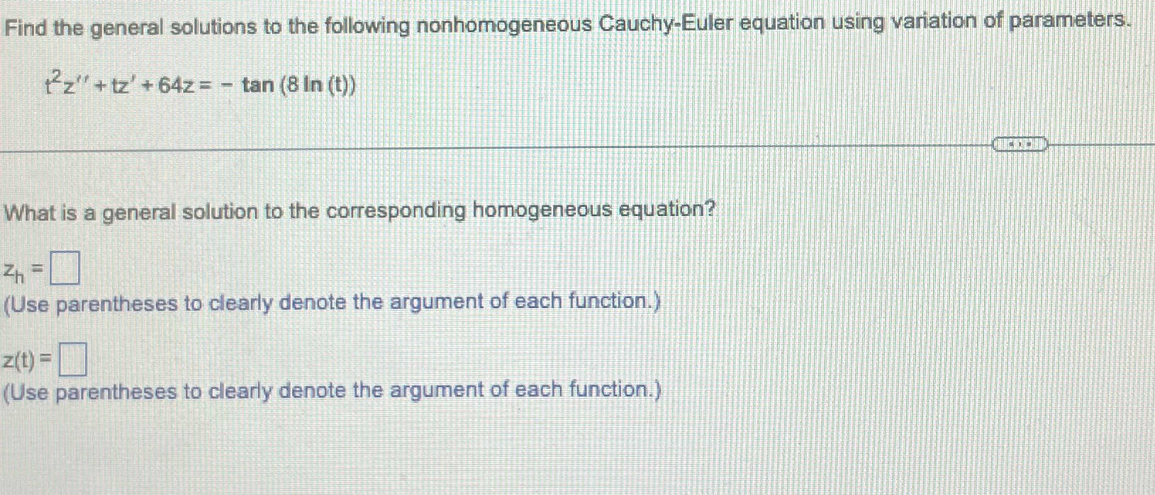 Solved Find the general solutions to the following | Chegg.com