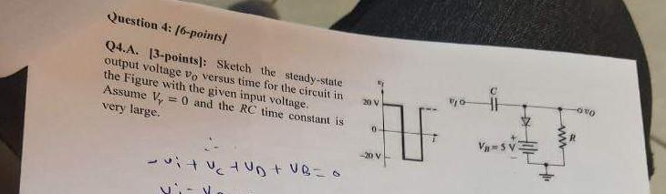 Solved Q4.A. [3-points]: Sketeh the steady-state output | Chegg.com