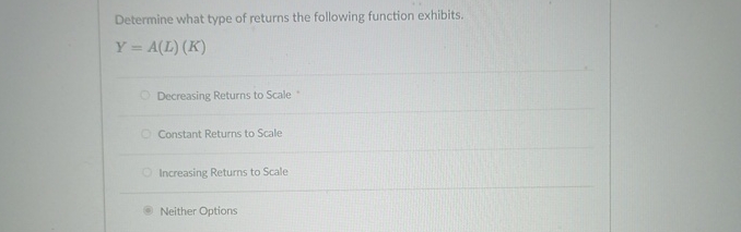 Solved Determine what type of returns the following function | Chegg.com