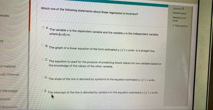 Solved Which one of the following statements about linear | Chegg.com