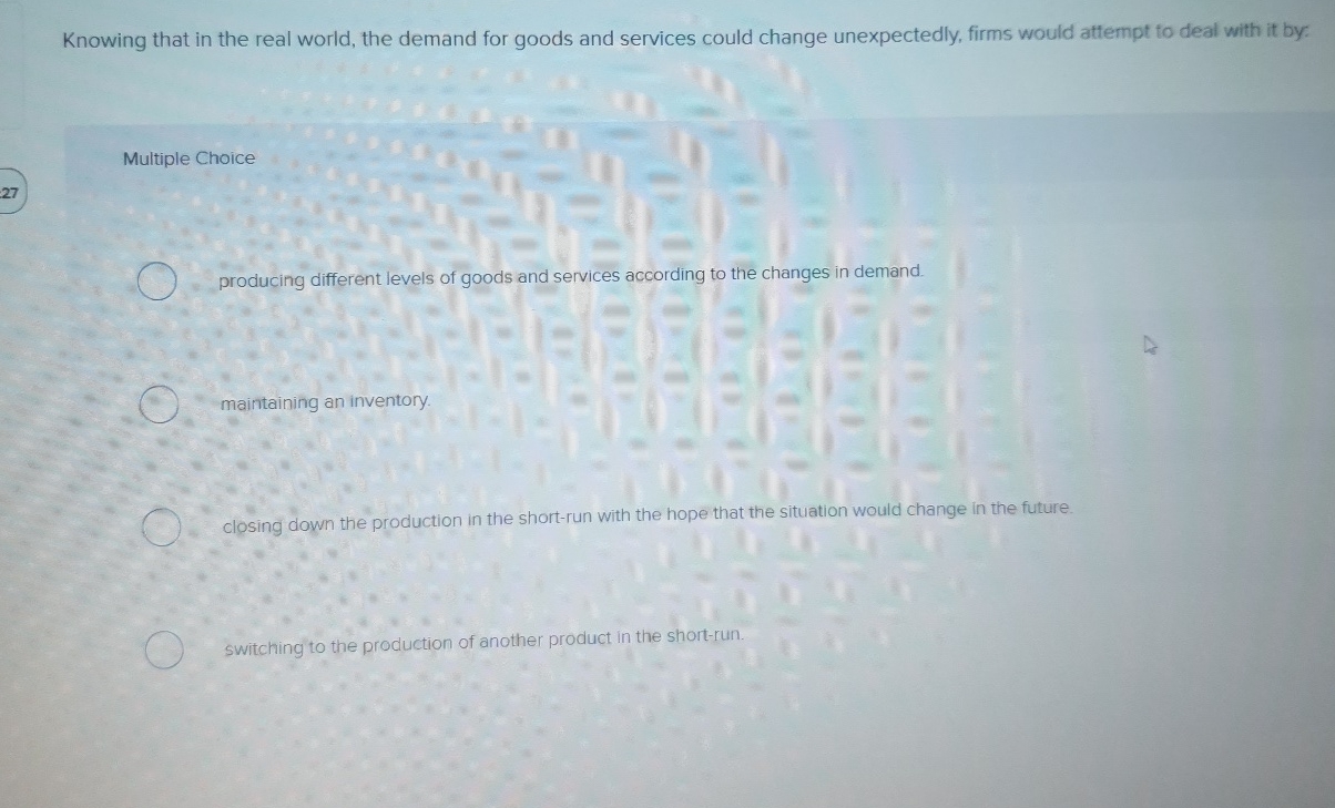 Solved Knowing that in the real world, the demand for goods | Chegg.com