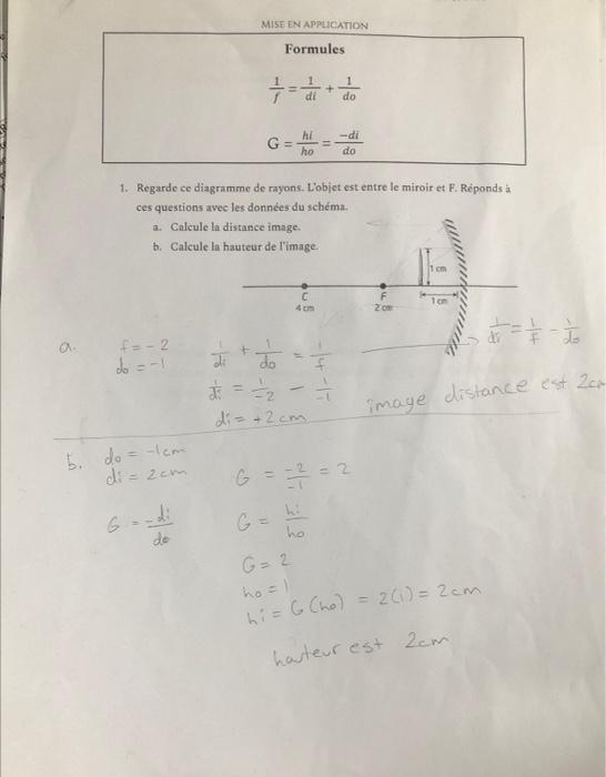 Solved This is grade 10 physics in French. I have already | Chegg.com