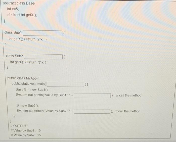 Solved Complete The Following Java Program By Typing In The 