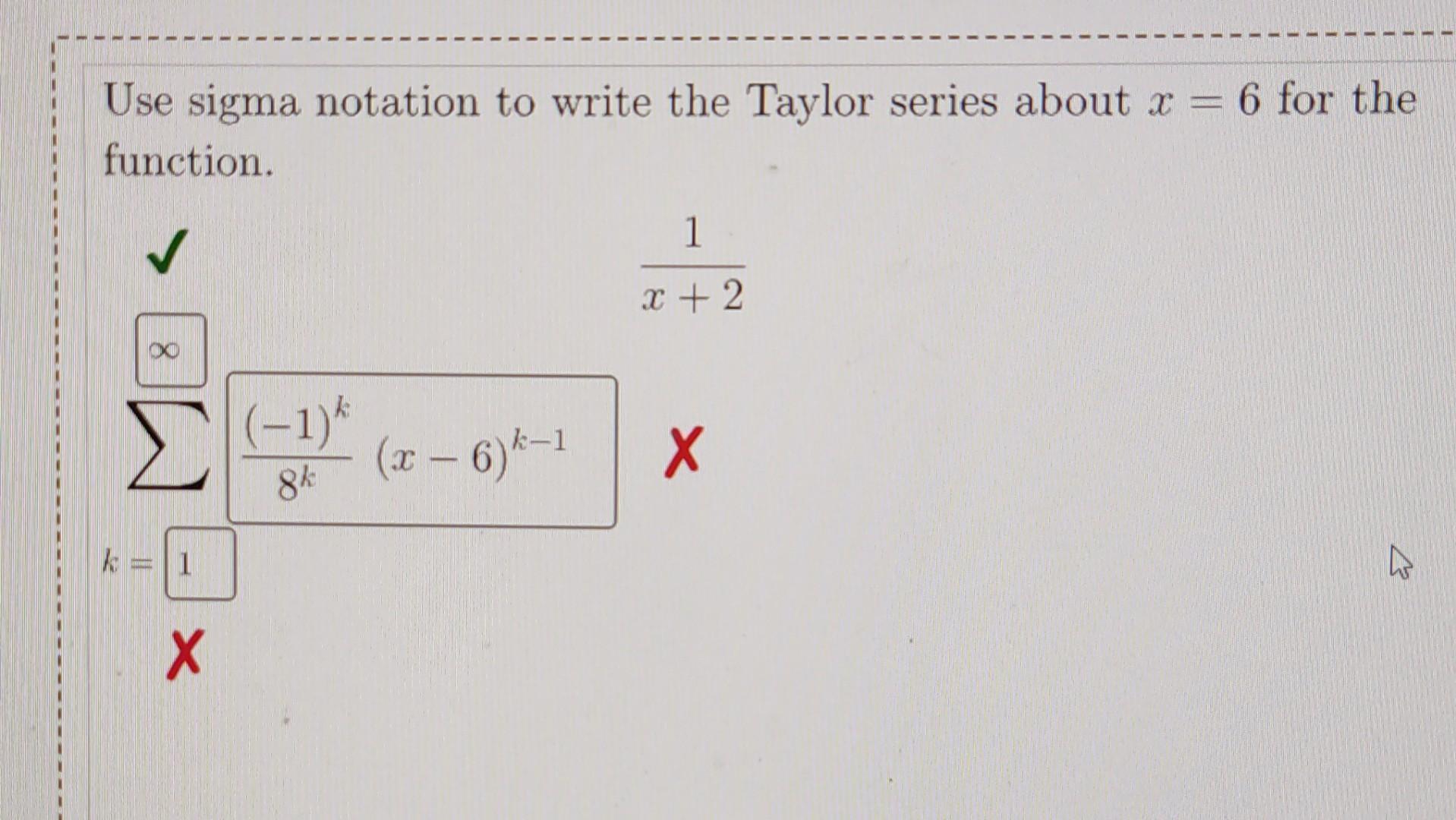 Solved Use sigma notation to write the Taylor series about | Chegg.com