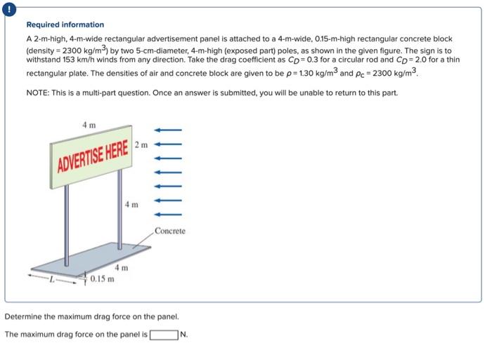 Solved Required information A 2-m-high, 4-m-wide rectangular | Chegg.com