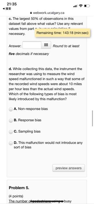Solved 21:35 . webwork.ucalgary.ca Problem 4. Remaining | Chegg.com