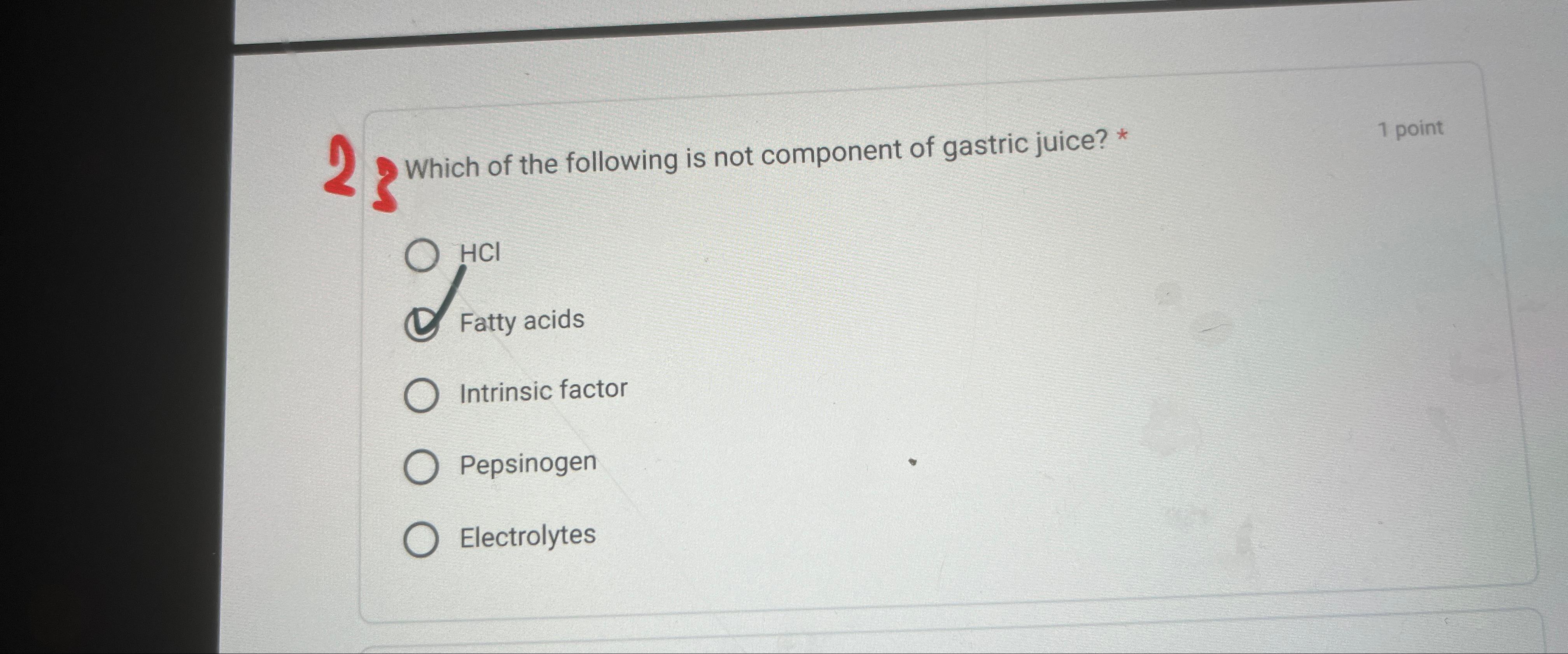 Solved Which of the following is not component of gastric | Chegg.com